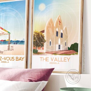 ANGUILLA ISLAND Design 1 1 Travel Poster Print,the Valley,st. Gerard ...