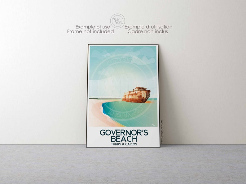 Turks and Caicos Islands Design 1 1 Travel Poster Print of Governor's ...