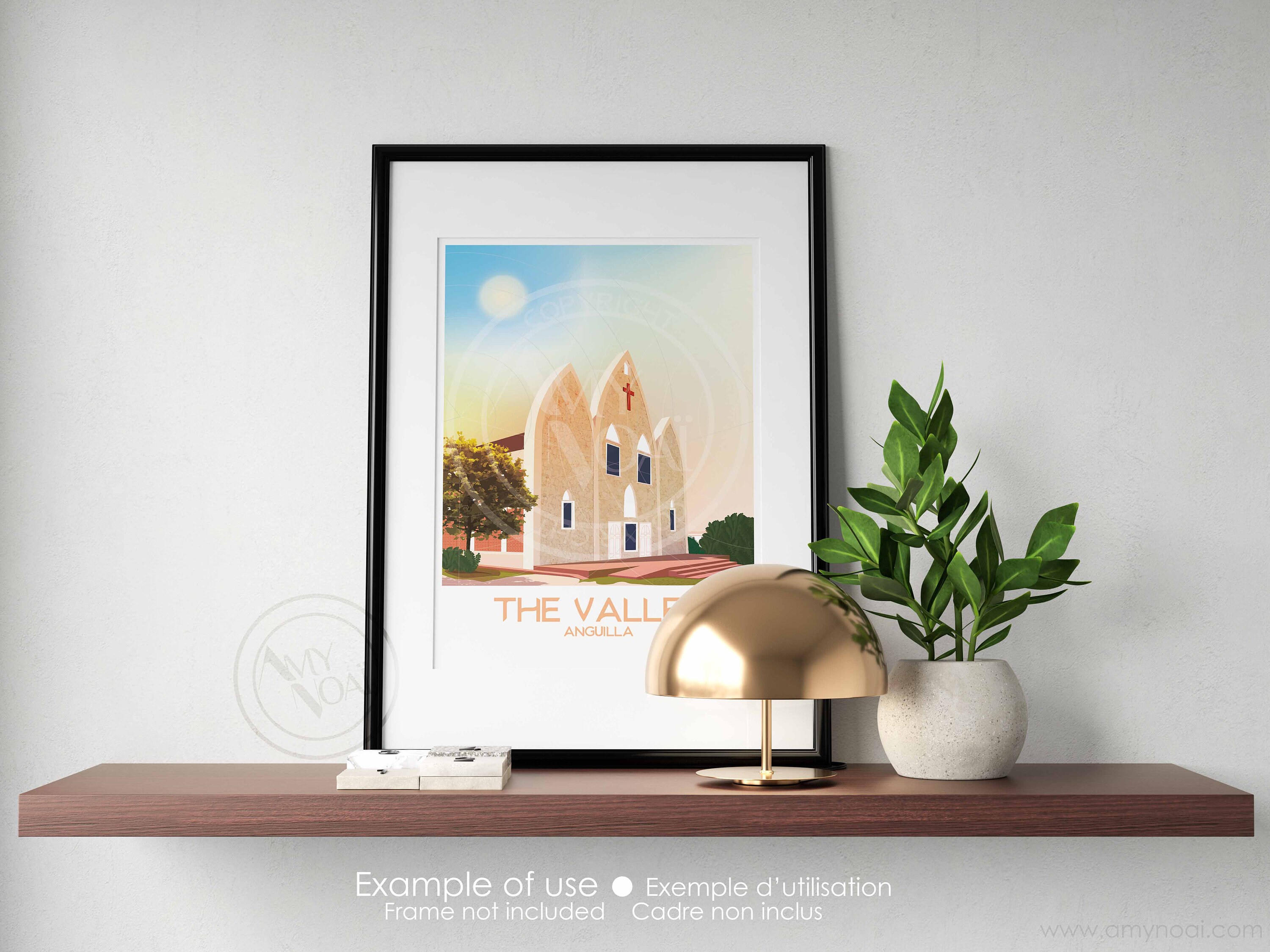 ANGUILLA ISLAND Design 1 1 Travel Poster Print,the Valley,st. Gerard ...