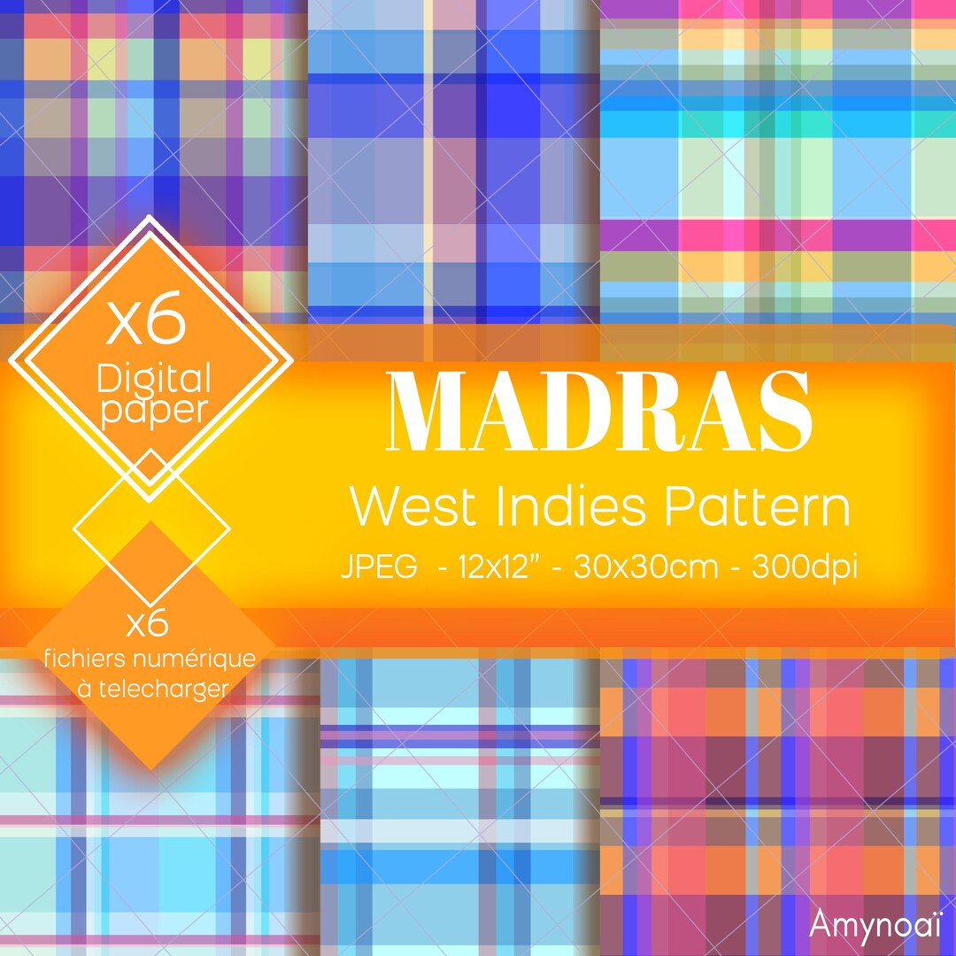 Digital Files of MADRAS Patterns, Fabric Designs From the West Indies ...