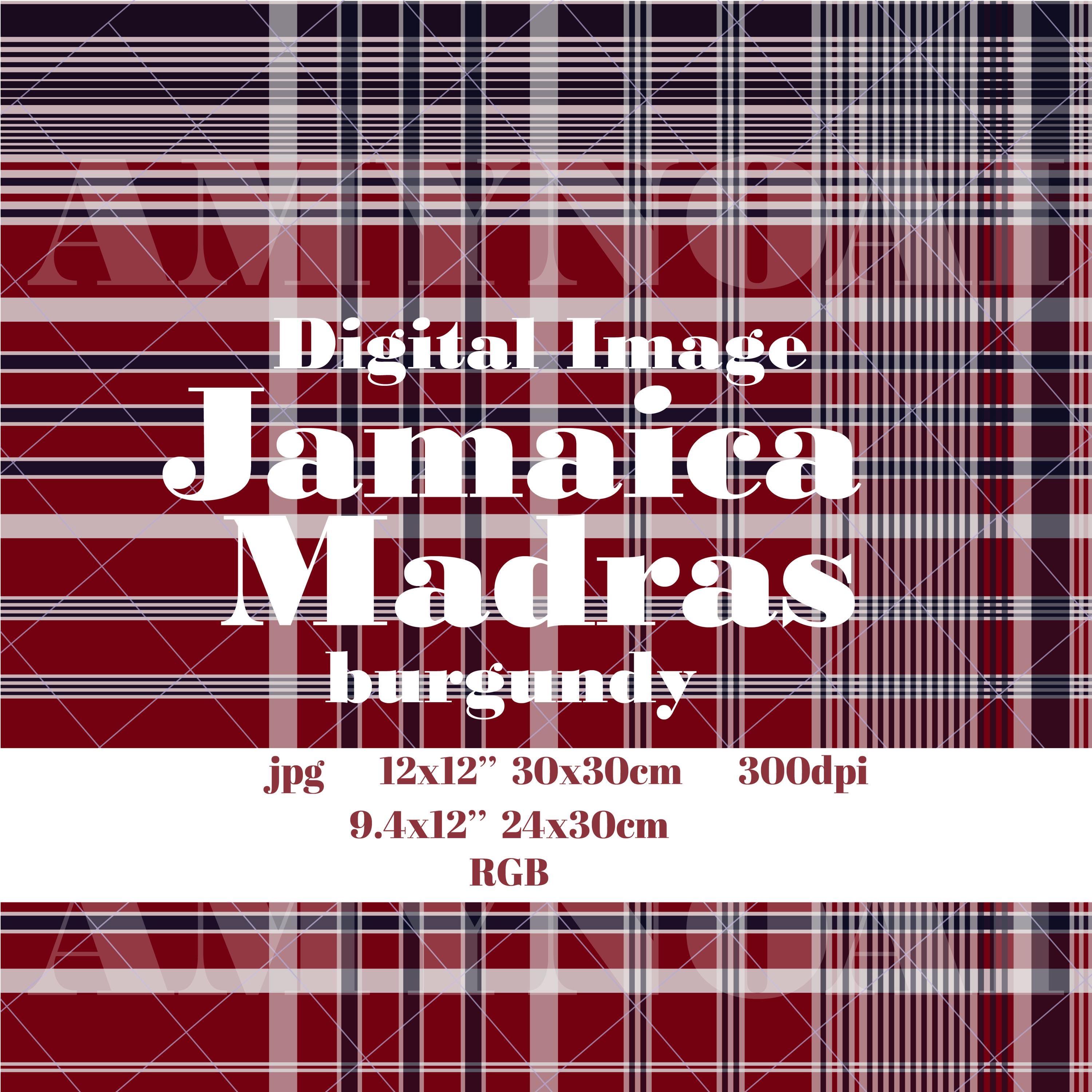 Jamaican Madras Pattern Burgundy Color, Caribbean Fabric-inspired ...