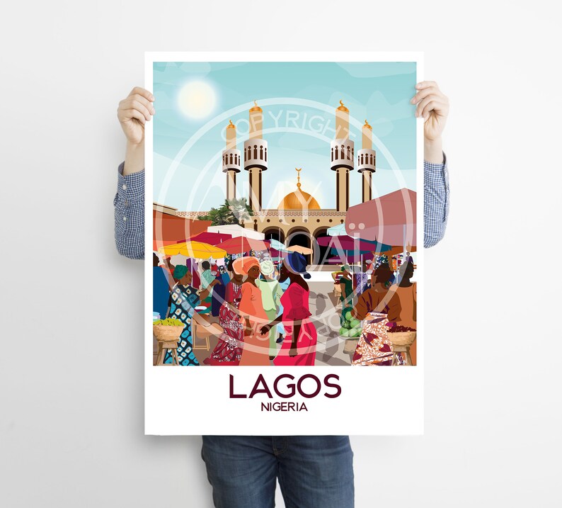 NIGERIA 2-african Posters and Prints Lagos Central Mosque - Etsy