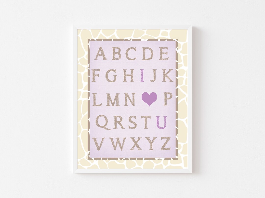Alphabet Print for Nursery (giraffe Themed) - Etsy