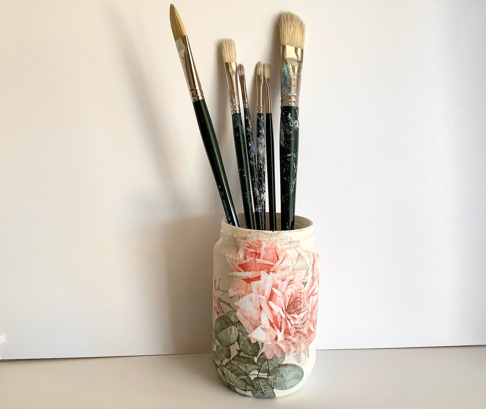 Vintage Rose Jar Decoupage Storage Jar up Cycled Decorated - Etsy