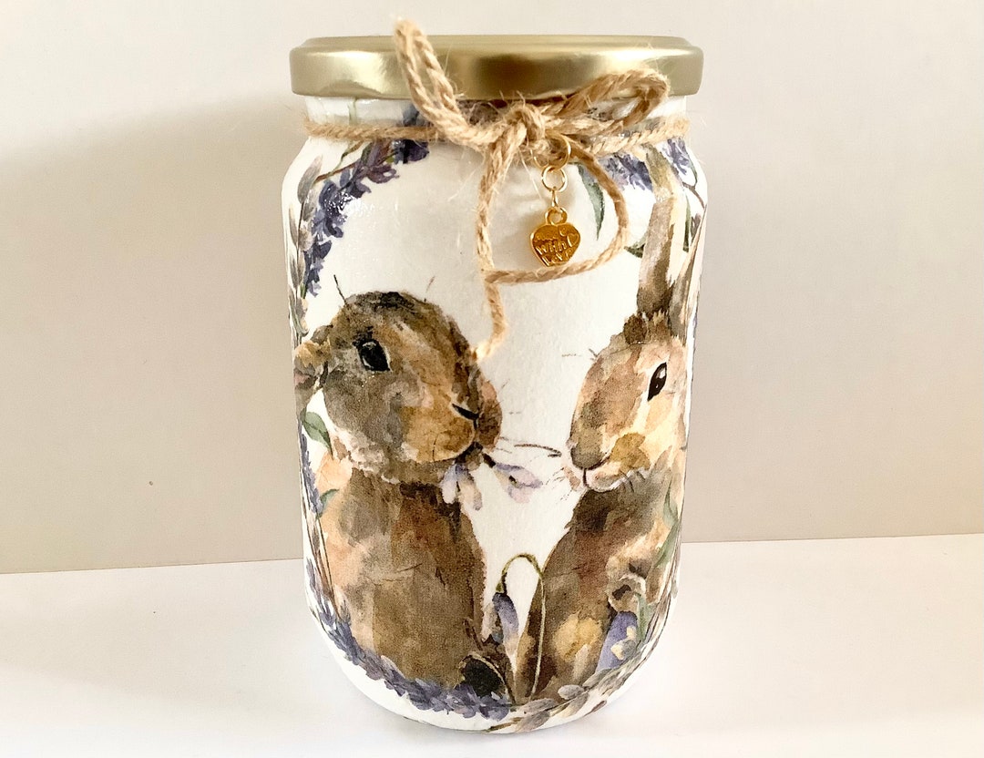 Rabbits Jar, Rabbit Gifts, Spring Home Decor, Teabag Storage Jar, Pet ...
