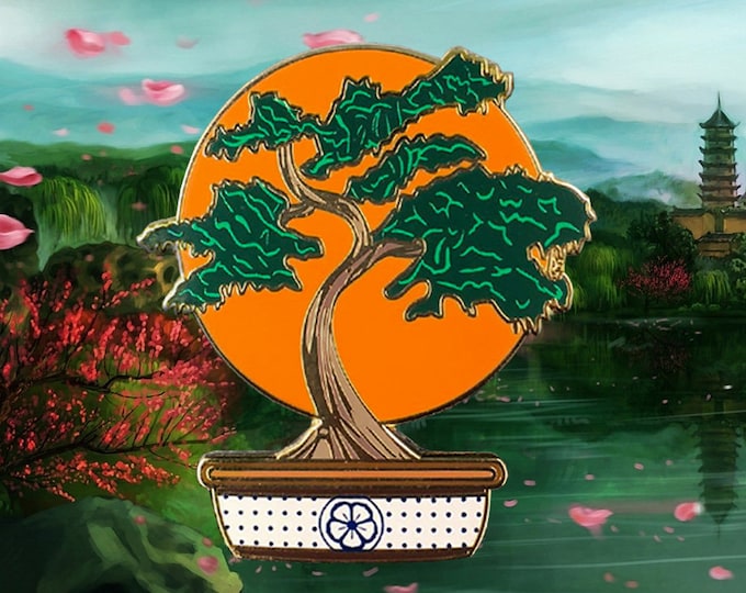 Bonsai Tree Enamel Pin | Karate Kid Movie | Mr. Mijagi | Wax on Wax off ...