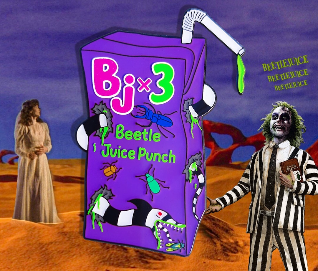 Beetlejuice Enamel Pin | Horror Hi-c Juice Box Betelgeuse | Tim Burton ...