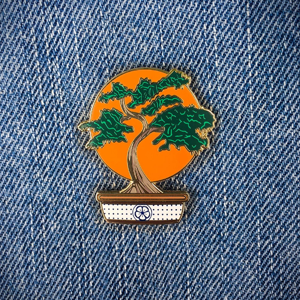 Bonsai Tree Enamel Pin Karate Kid Movie Mr. Mijagi Wax - Etsy