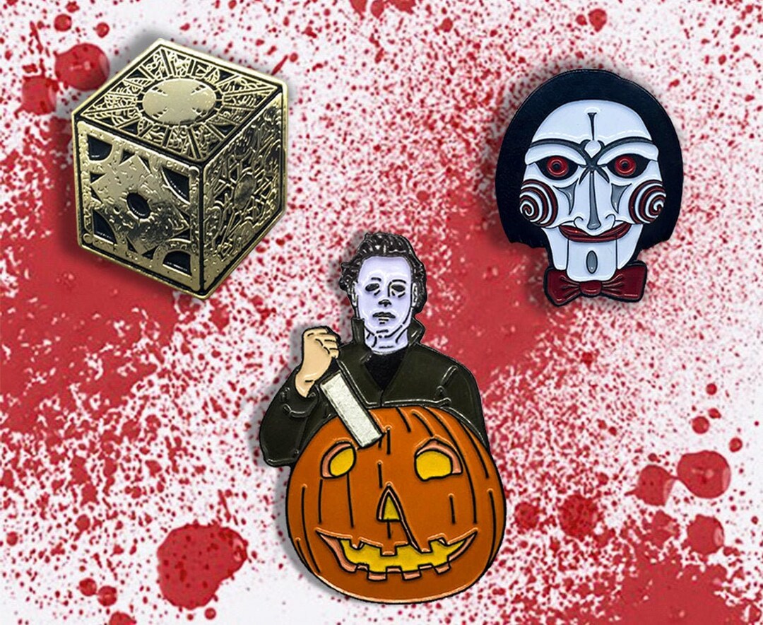 Horror Enamel Pin Set | 3 Horror Pins Combo | Enamel Pins Movies - Etsy