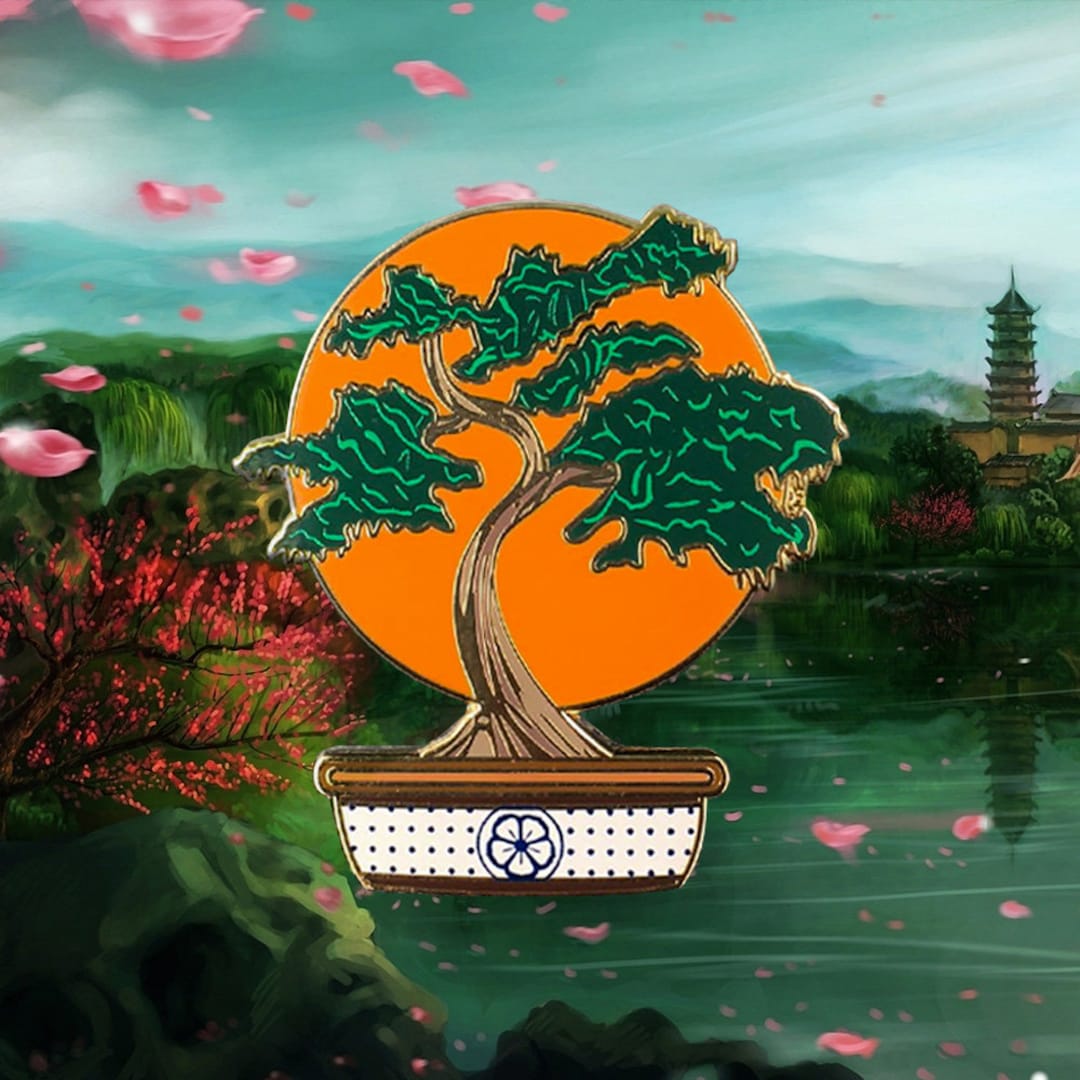 Bonsai Tree Enamel Pin | Karate Kid Movie | Mr. Mijagi | Wax on Wax off ...