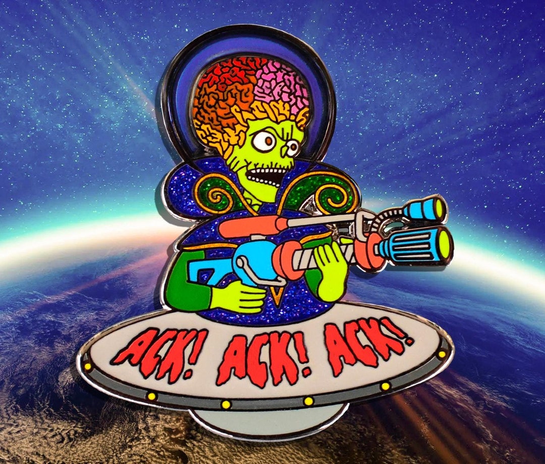 Mars Attacks Enamel Pin Horror | Alien Sci-fi 90s Movie ACK ACK | Tim ...