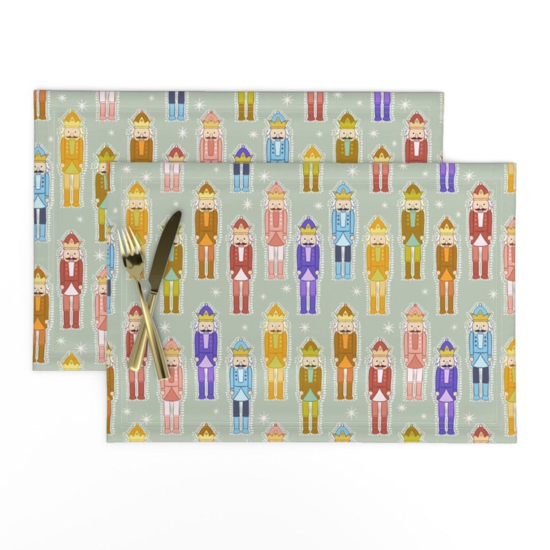 Rainbow Christmas Nutcracker Placemats (set of 2) | Holiday Table ...