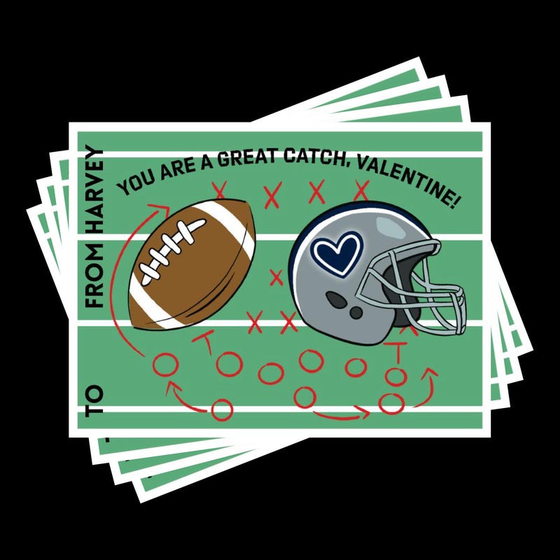 Football Valentine - Etsy