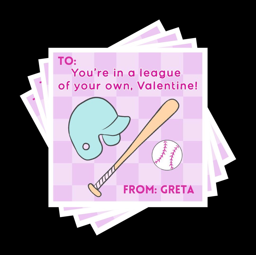 PERSONALIZED Softball Valentine Cards – Girls Baseball Valentines ...