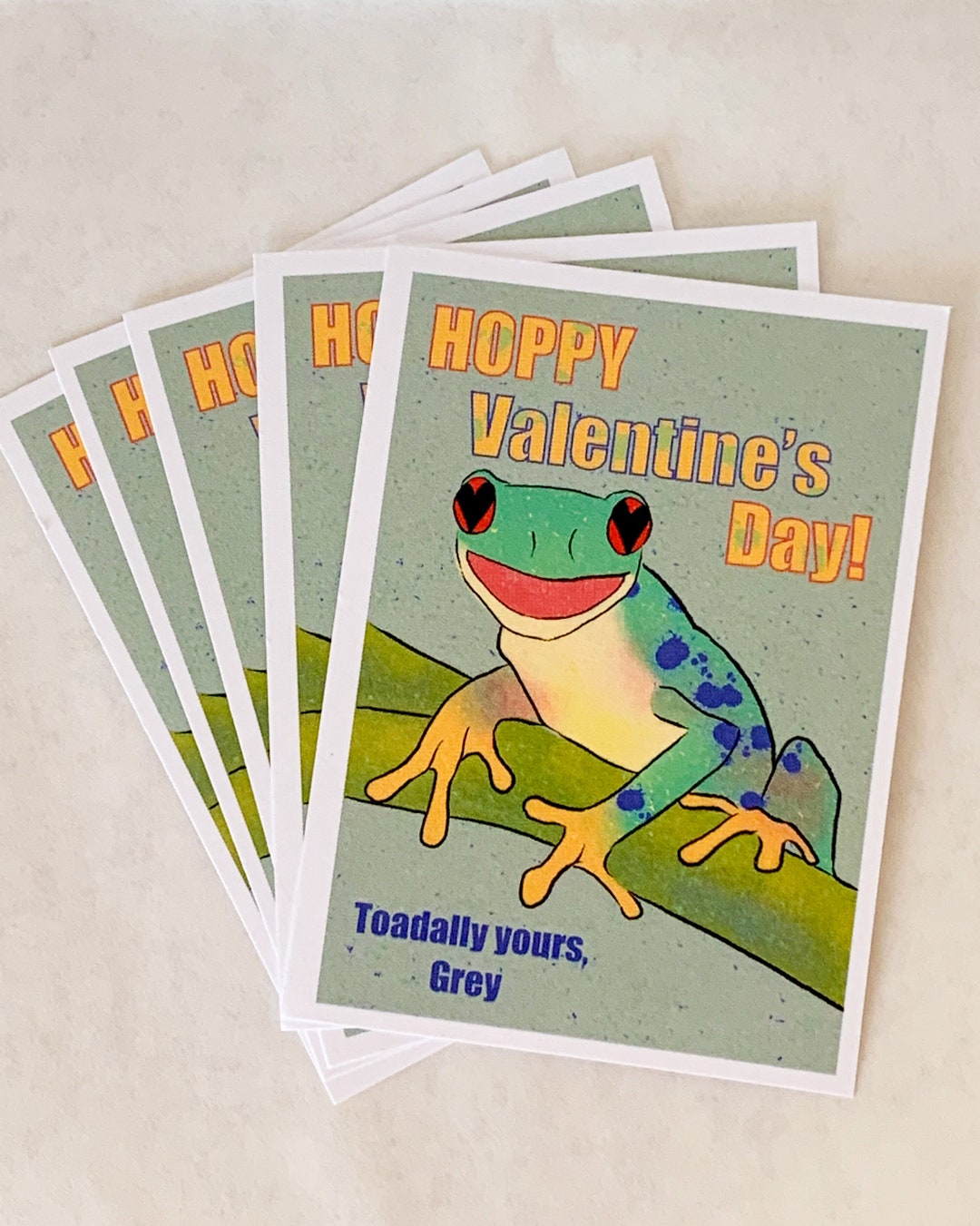 PERSONALIZED Frog Valentine Card "hoppy Valentine's Day" - PDF for ...