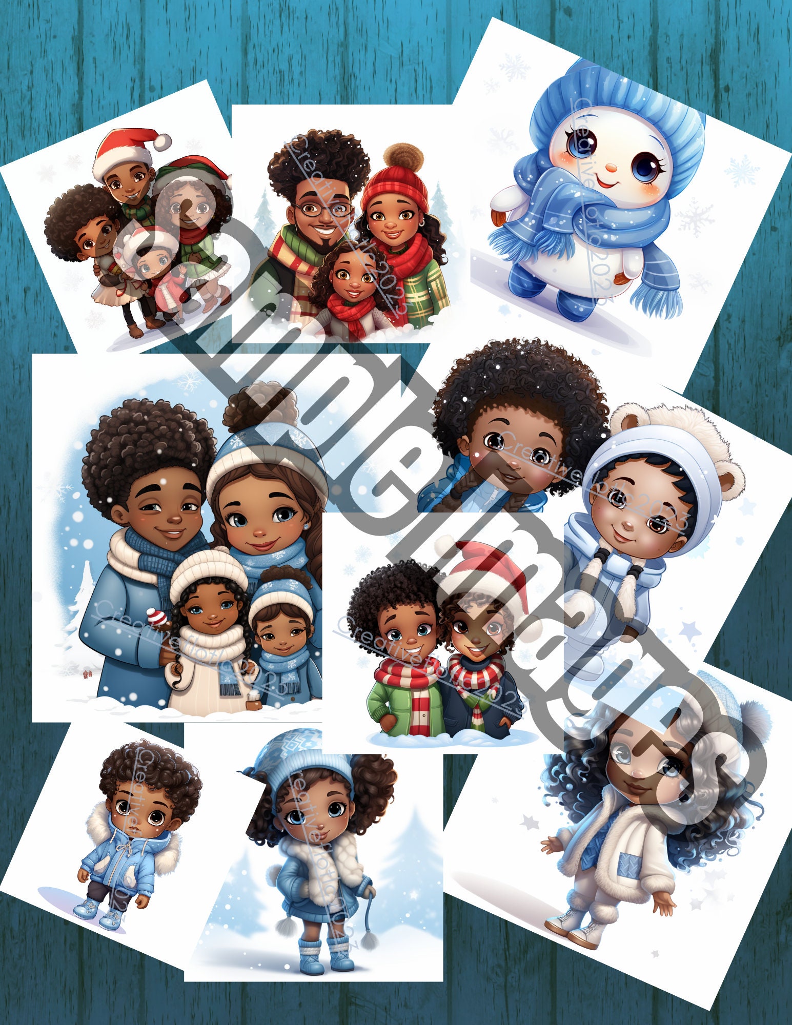 Unique Winter Clip Art Collection Perfect for Holiday Cards and Gifts ...