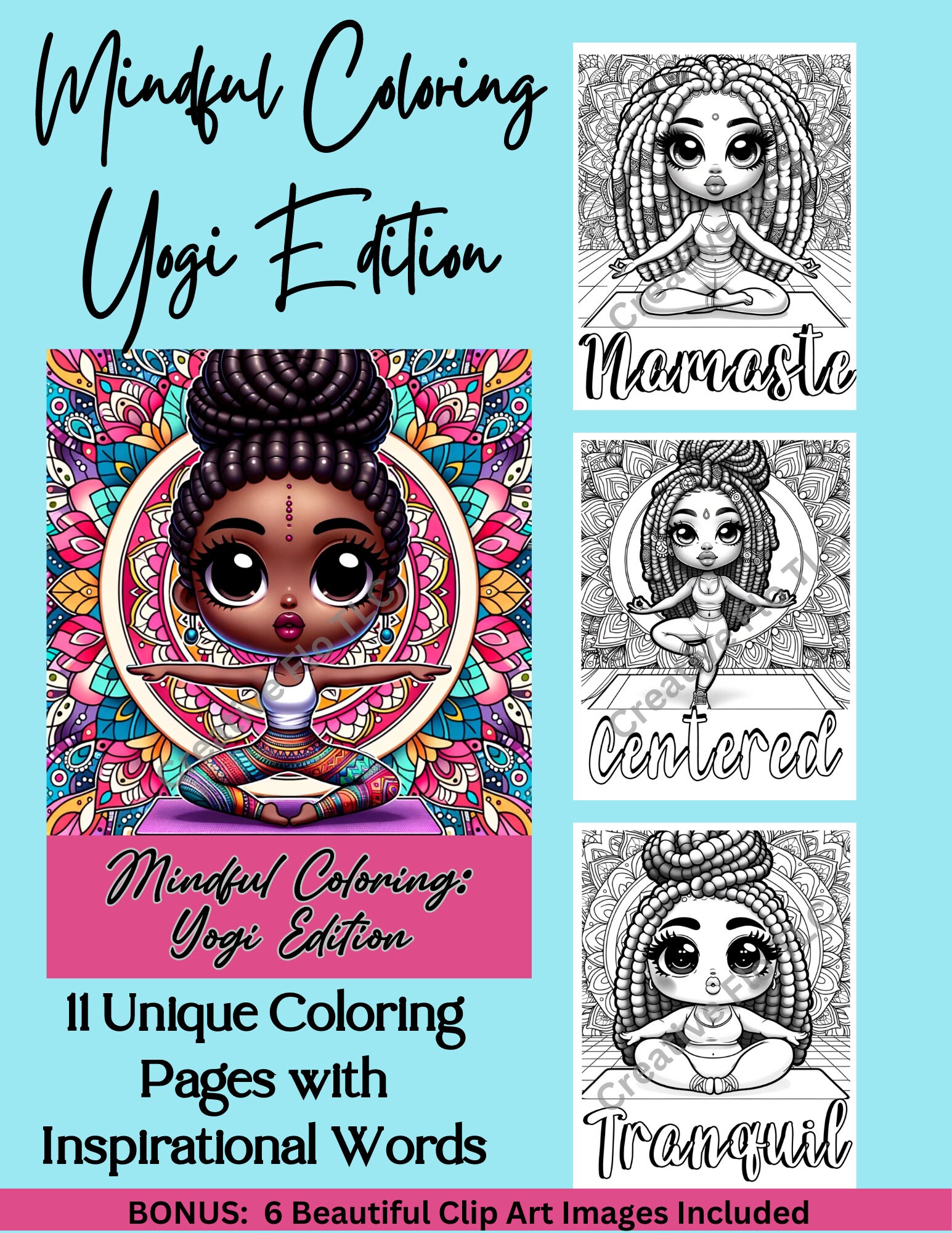 Mindful Coloring Yogi Edition Coloring Book for Relaxation - Etsy