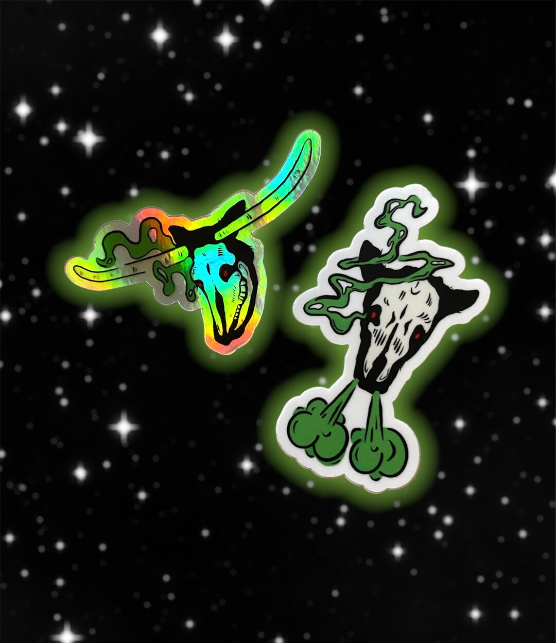 Ghost Cow Sticker Bundle Cow Skull Vinyl Decals Sci-fi Cow - Etsy