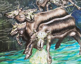 Ghost Cow Art Print - Etsy