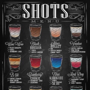 Shots Retro Metal Sign/plaque or Fridge Magnet Kitchen Gift - Etsy UK