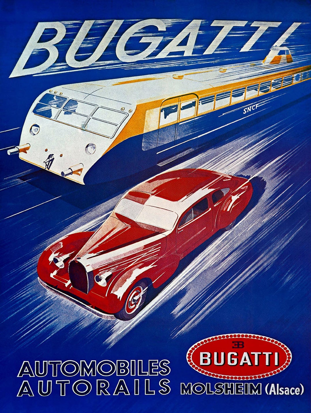 Bugatti, Retro Metal Sign/plaque or Fridge Magnet Kitchen Gift, Man ...