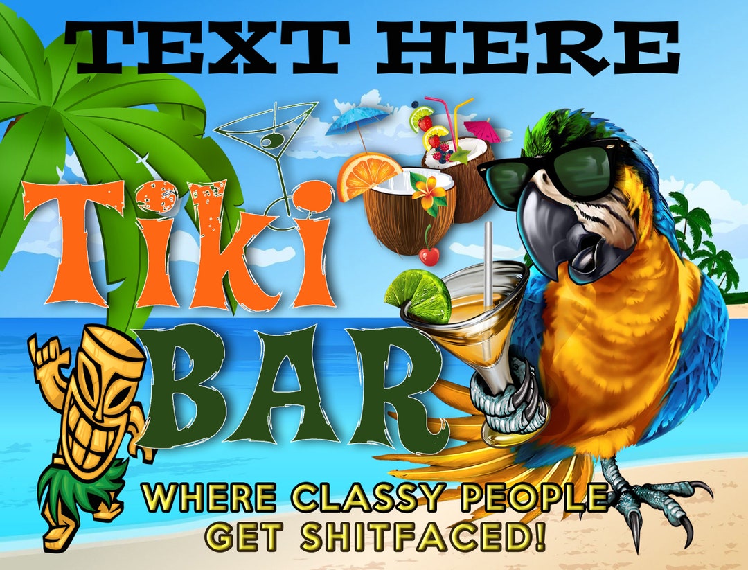 Personalised Funny Tiki Bar Theme Sign, Retro Metal Sign/plaque or ...