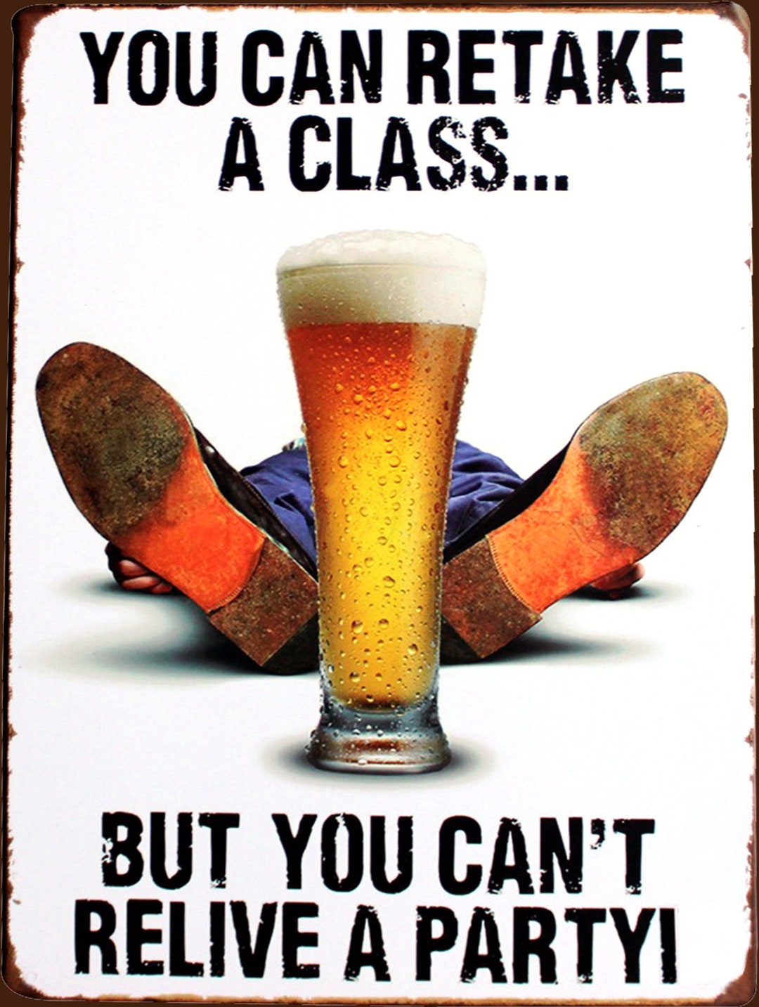 You Can Retake A Class but You Can't Relive A Party, Retro Metal Sign ...