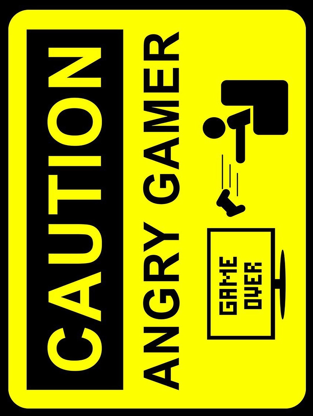 Caution Angry Gamer, Retro Metal Sign/plaque or Fridge Magnet Kitchen ...