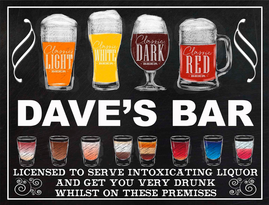 Personalised Shots Theme Bar Sign Retro Metal Sign/plaque or - Etsy