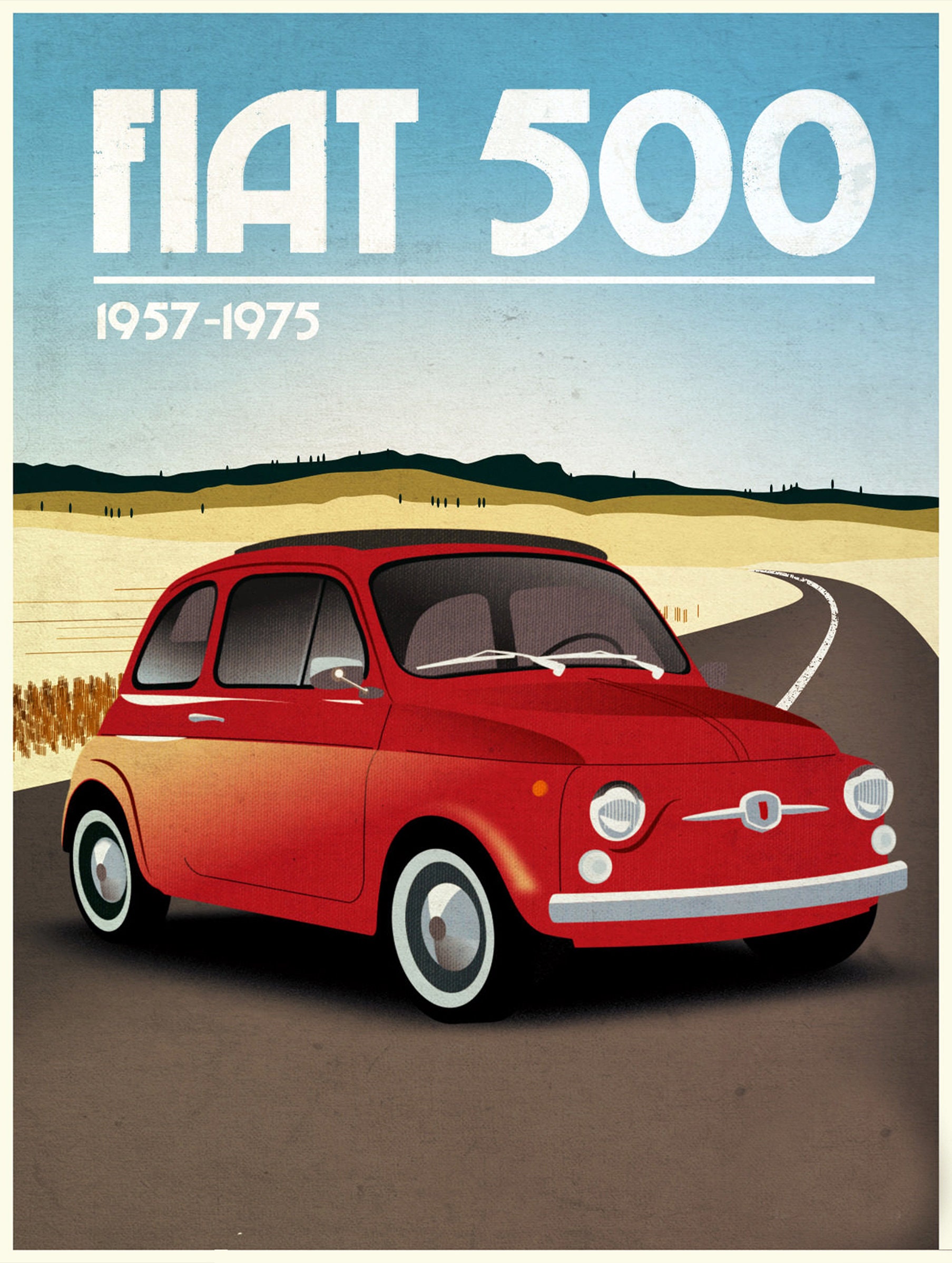 Fiat 500 Retro Metal Sign/plaque or Fridge Magnet Kitchen | Etsy