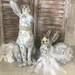 French Nordic Decor Crowned Rabbit Statues Le Lapin Distressed Rabbit ...