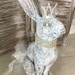 French Nordic Decor Crowned Rabbit Statues Le Lapin Distressed Rabbit ...