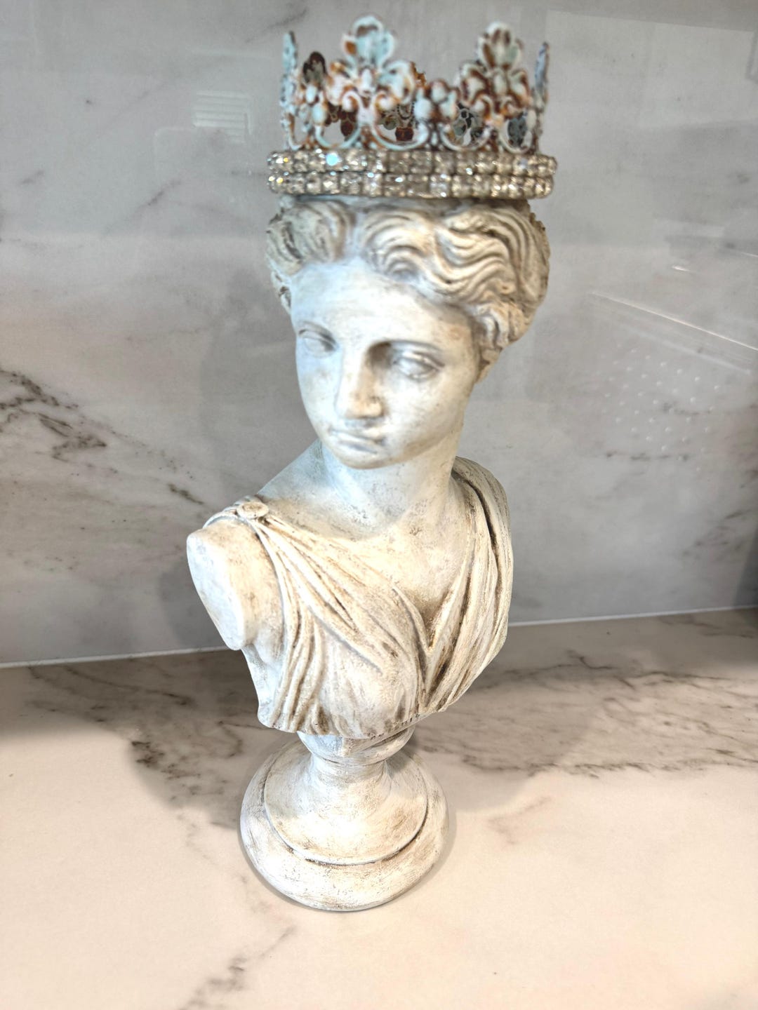 Bust Statue Artemis Bust Crowned Bust Statue Greek Goddess Bust ...
