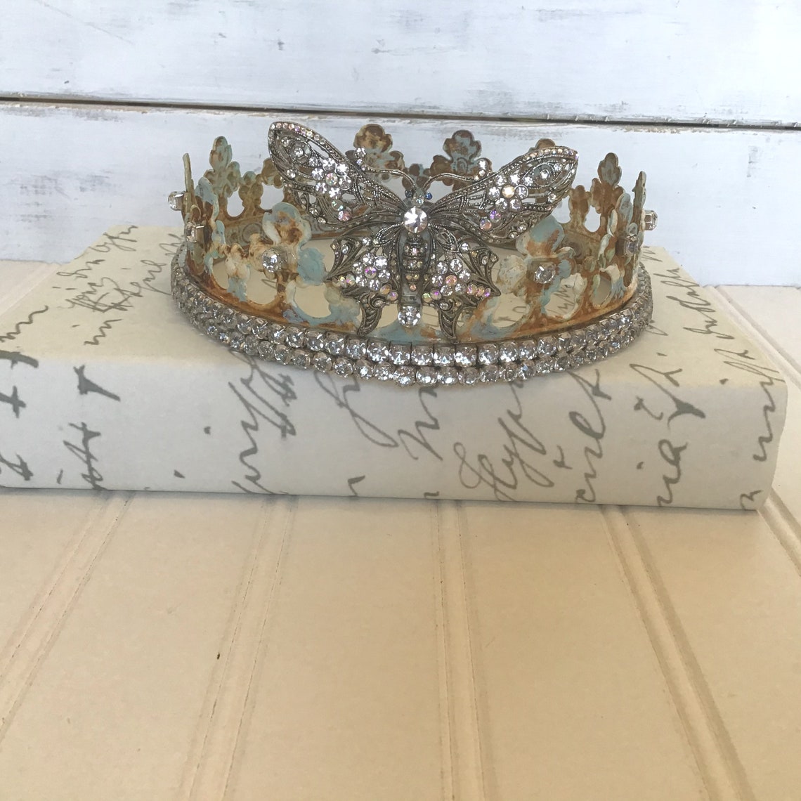 Large Butterfly Crown Embellished Crown Decor Crown Candle - Etsy