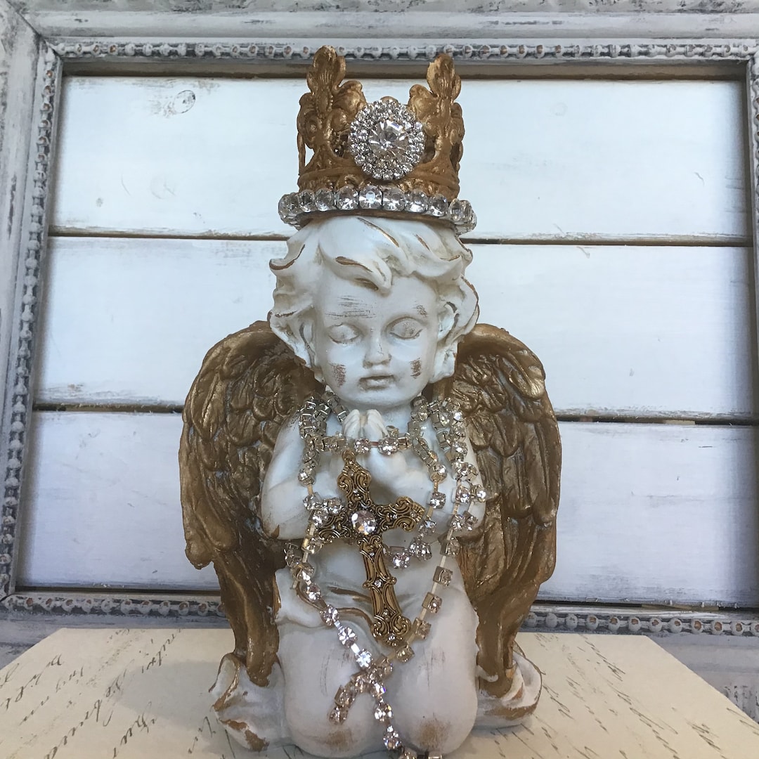 Petite Cherub Statue Crowned Cherub Statue Cherub With Crown ...
