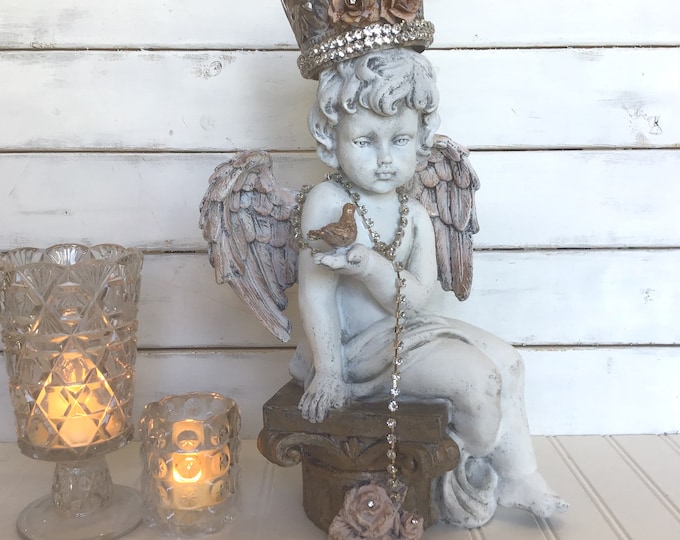 Cherub With Wings Cherub Holding Dove Cherub With Crown Statue Hand ...