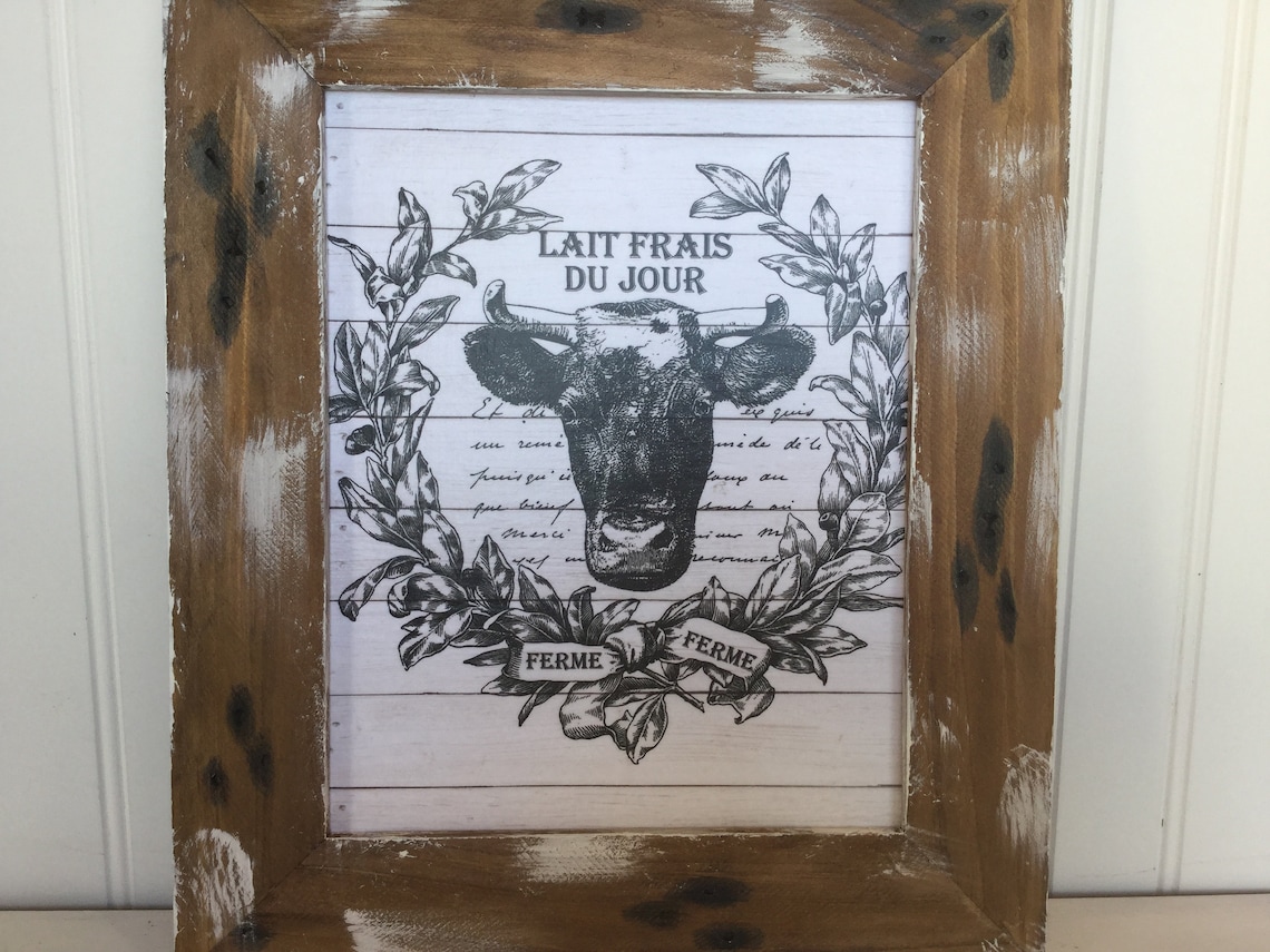 Farmhouse Wall Decor Cow/sheep Framed Prints French Farmhouse Wall ...