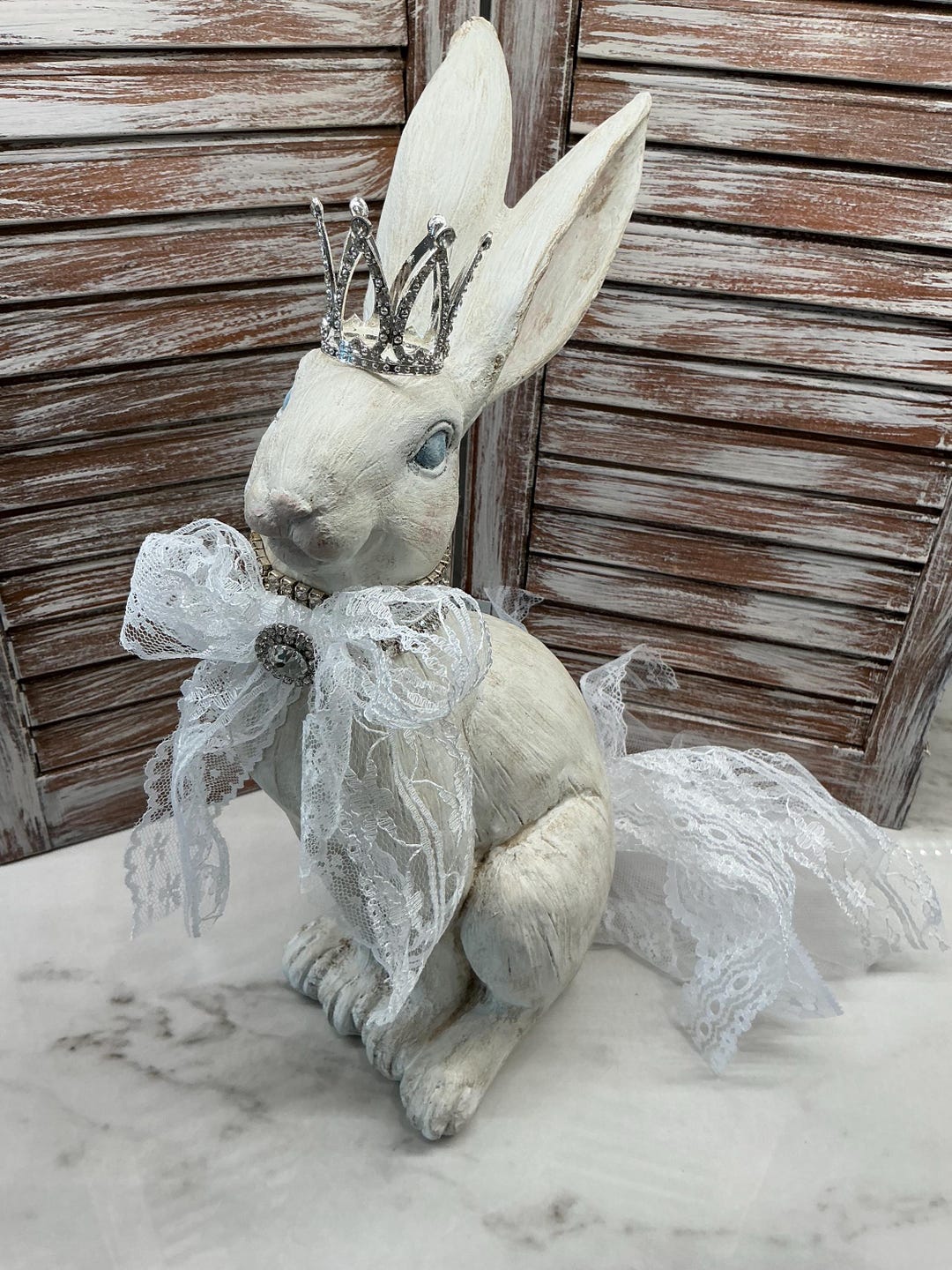 Easter Rabbit Statue, Shabby Style Rabbit, Shabby French Easter Rabbit ...