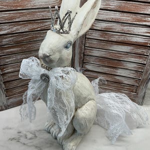 Easter Rabbit Statue, Shabby Style Rabbit, Shabby French Easter Rabbit ...