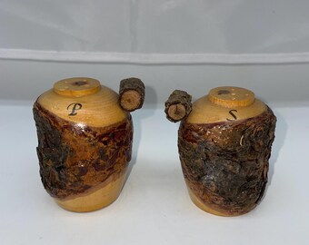 Vintage Rustic Salt & Pepper Shakers - Etsy