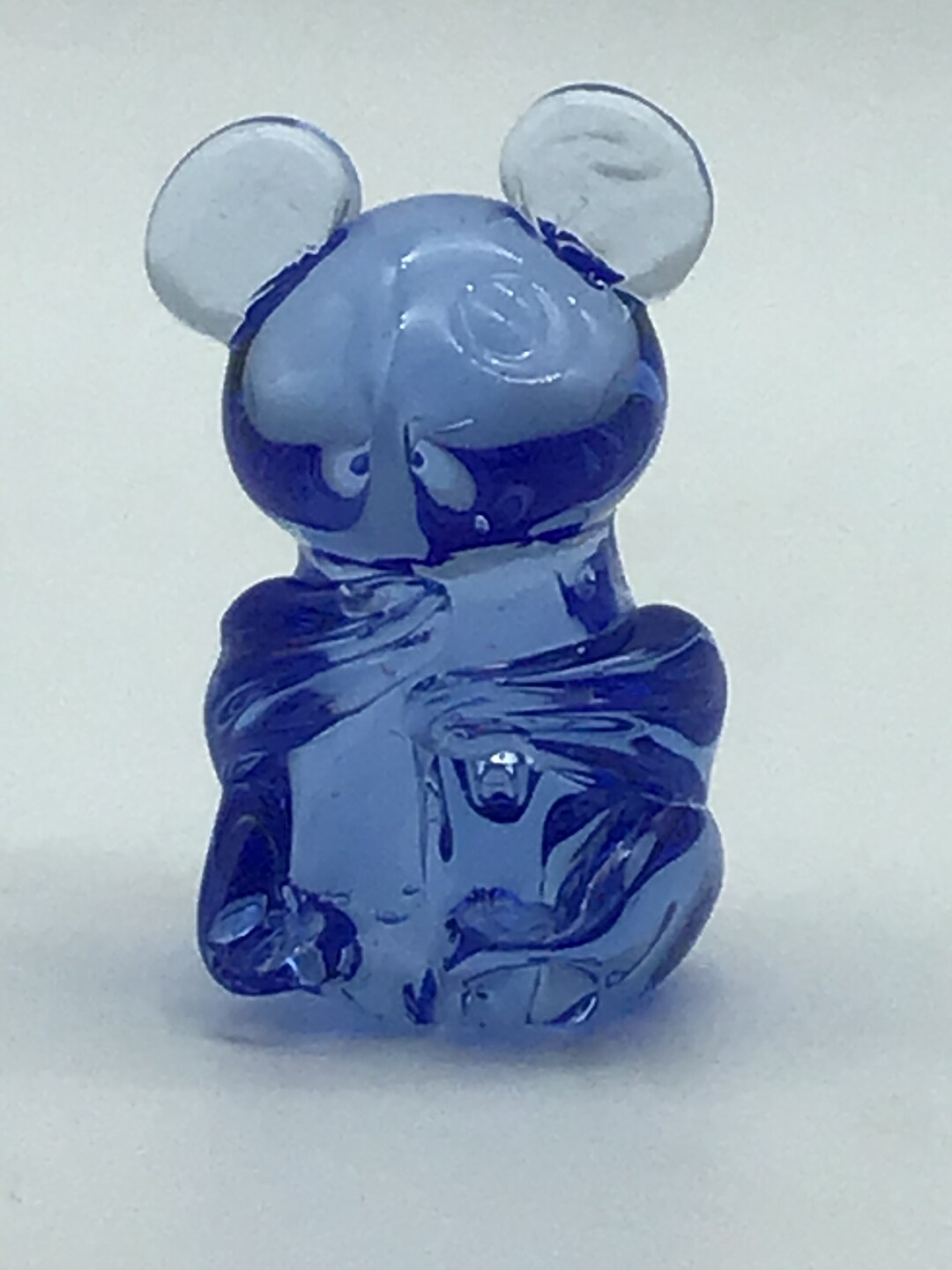Hand Blown Blue Glass Mouse Figurine - Etsy