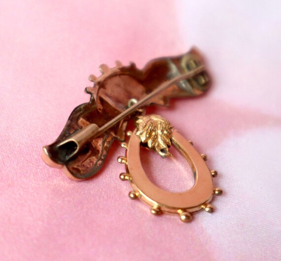 Antique Late 1800s Victorian Brooch Tube Hinge Gold F… - Gem