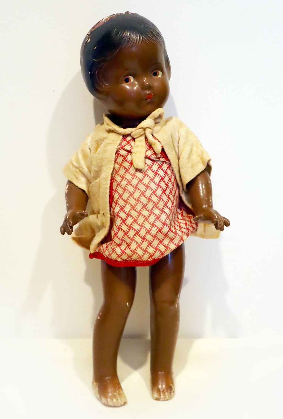 1940s Vintage 16in Black Patsy Doll Composition TLC Cond Side Glance ...