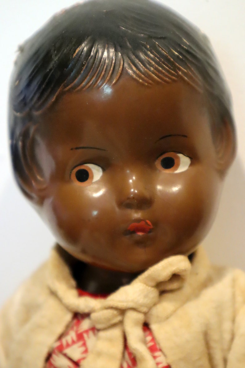 1940s Vintage 16in Black Patsy Doll Composition TLC Cond Side Glance ...