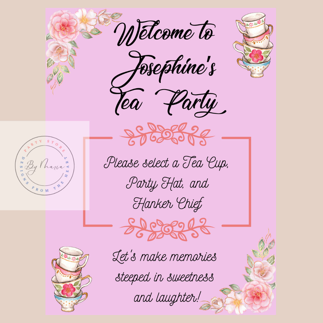 Tea Party Welcome Sign -- Digital Download -- Customizable - Etsy