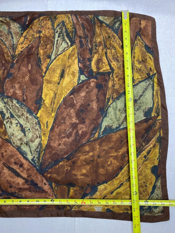 1970s Liberty Of London Fall Leaf Print Scarf - Gem
