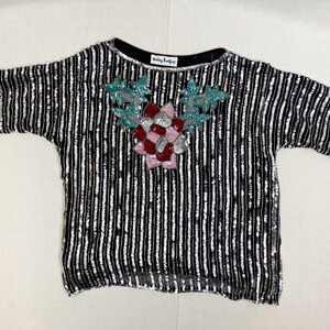 Super Sparkley Flower Sequin Short Sleeved Silk Top - Etsy