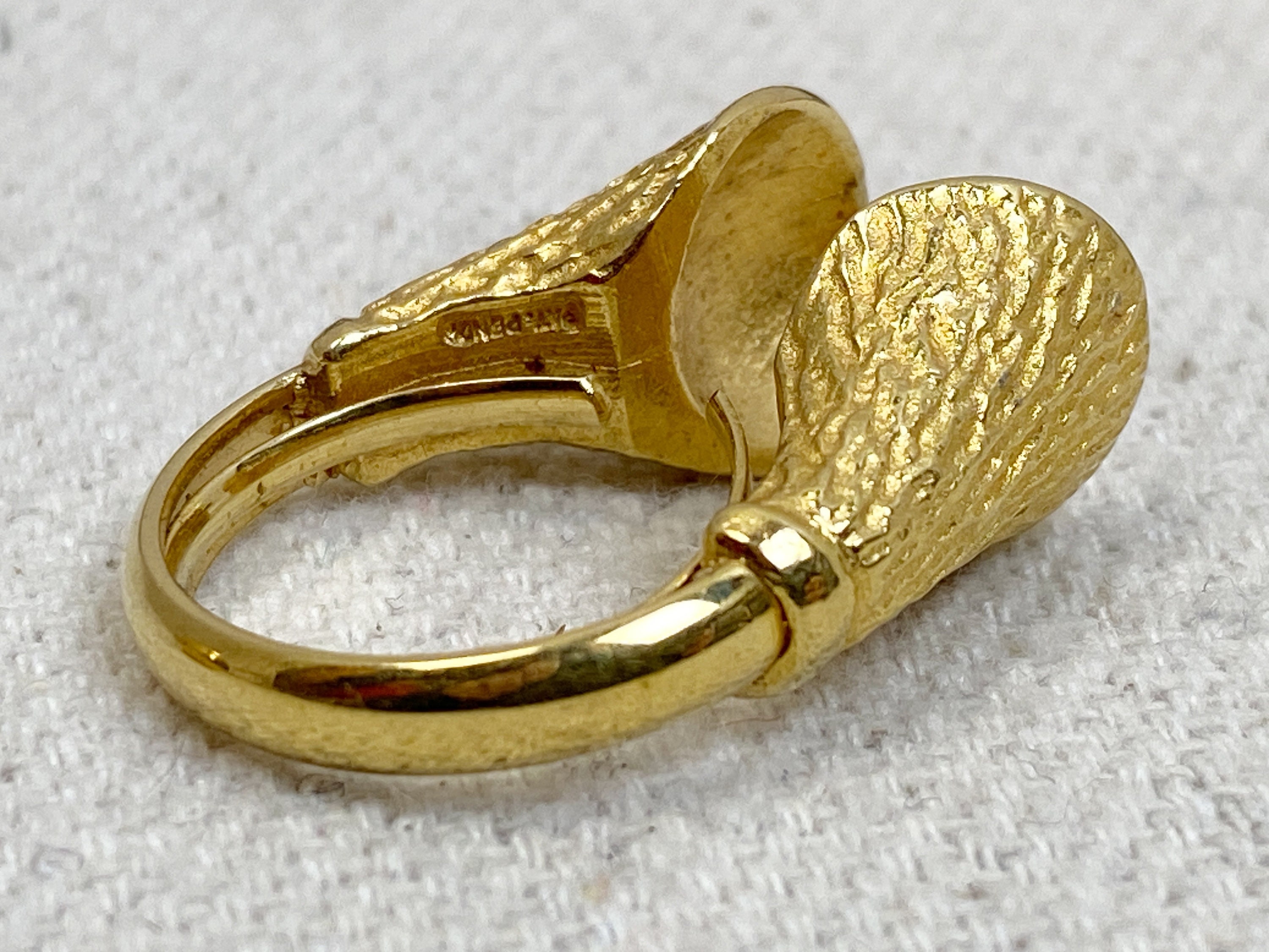 Vtg 1960s Gold Tone Interchangeable Tension Set Marble Orb Statement ...