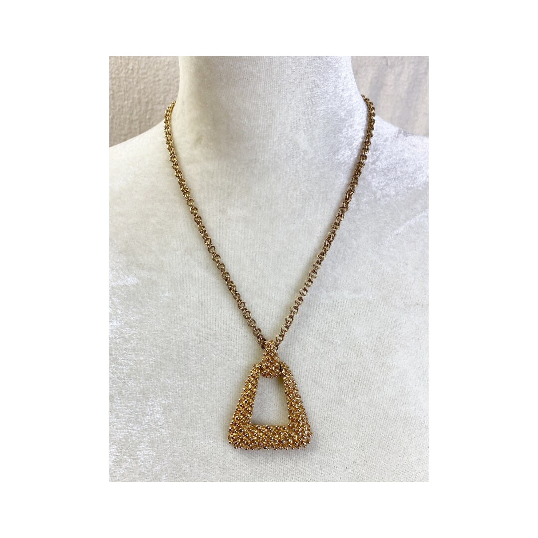 Sarah Coventry Textured Bumpy Door Knocker Style Pendant Necklace - Etsy