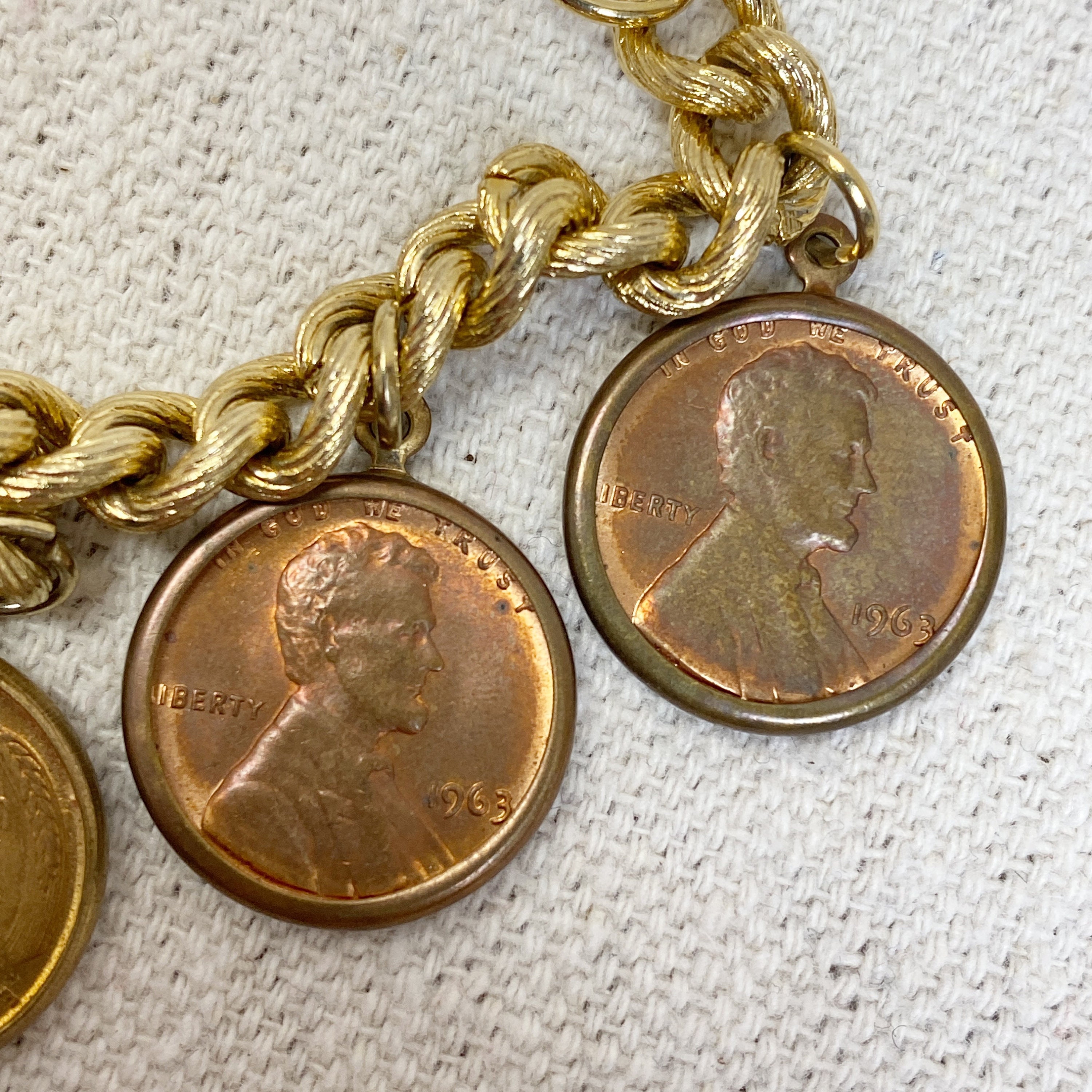 Vintage Real Coin Charm Bracelet 1950s 1960s Wheat Penny Nickel - Etsy